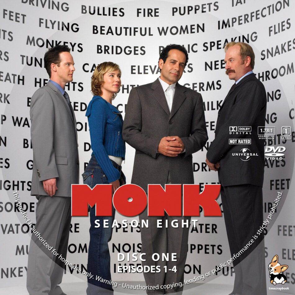 Monk - Season 8 R1 Custom DVD Labels - DVDcover.Com