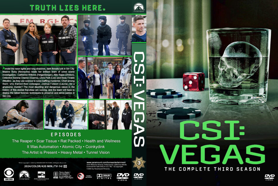 CSI: Vegas - Season 3 R1 Custom DVD Cover & Labels - DVDcover.Com