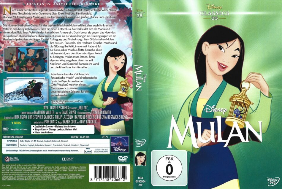 Mulan (1998) R2 DE DVD Cover & Label - DVDcover.Com