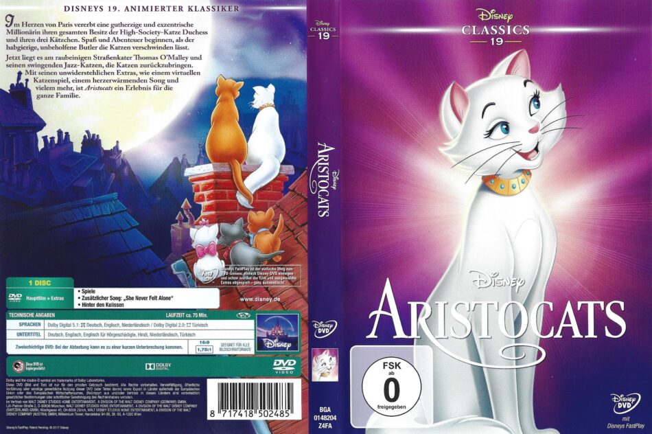 Aristocats (1970) R2 DE DVD Cover & Label - DVDcover.Com