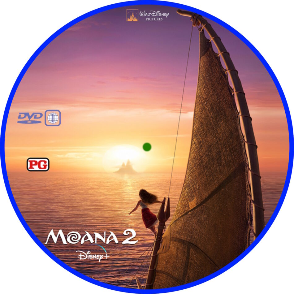 Moana 2 (2024) R1 Custom DVD Label - DVDcover.Com