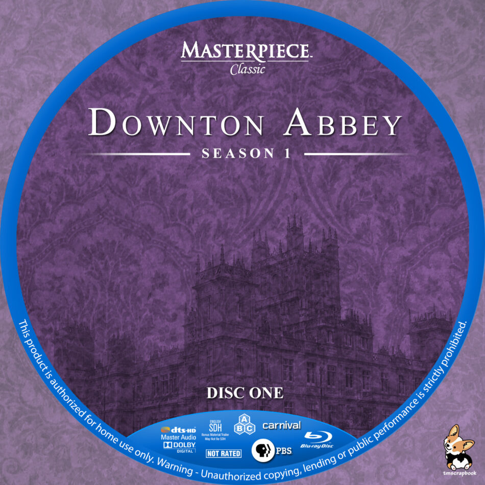 Downton Abbey - Season 1 R1 Custom DVD Labels - DVDcover.Com