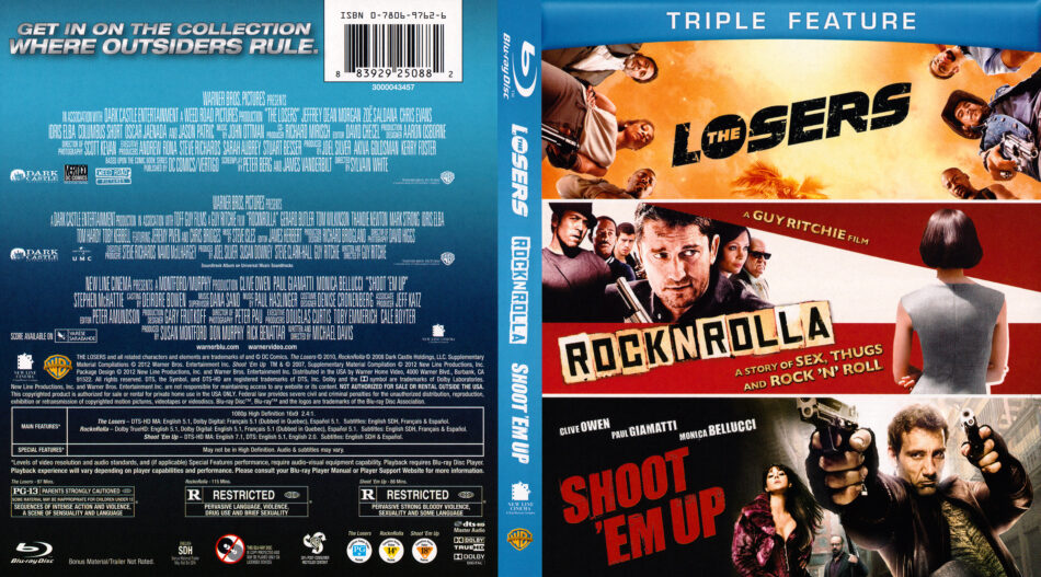 The Losers (2010) RocknRolla (2008) Shoot 'Em Up (2007) Blu-Ray Cover ...