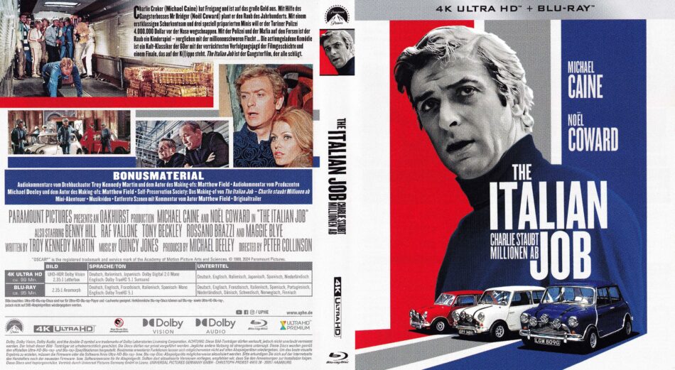 The Italian Job: Charlie staubt Millionen ab (1969) DE 4K UHD Covers ...