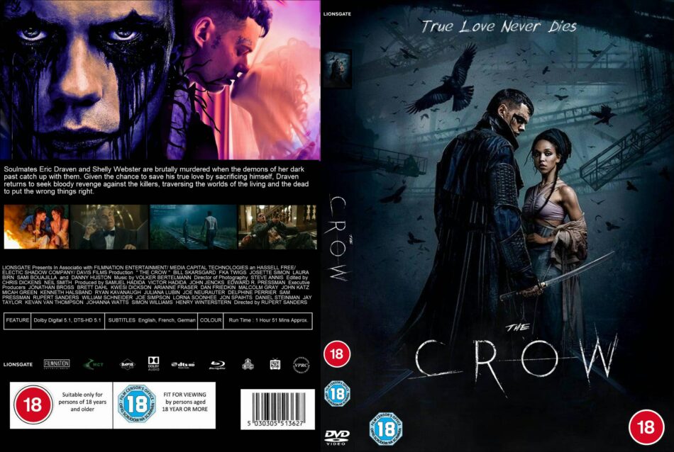 The Crow (2024) Custom R2 UK DVD Cover and Labels - DVDcover.Com