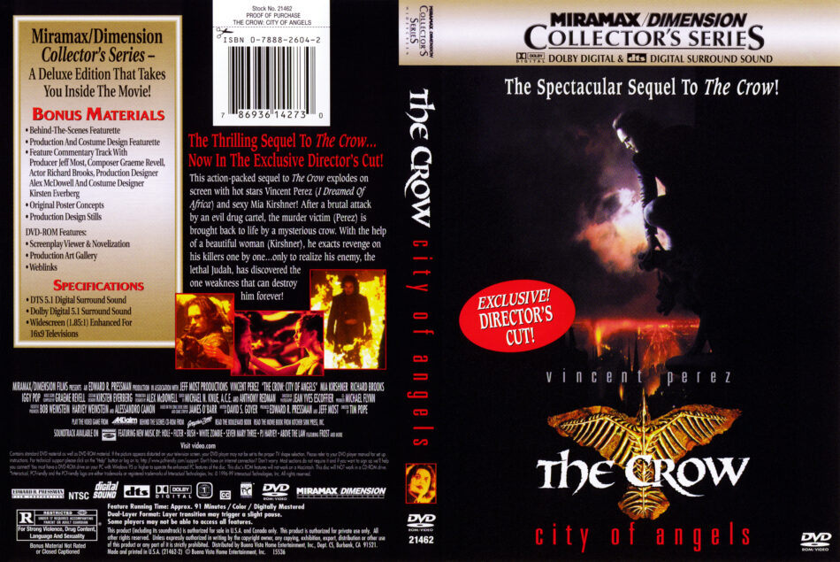 The Crow: City of Angels R1 DVD Cover - DVDcover.Com
