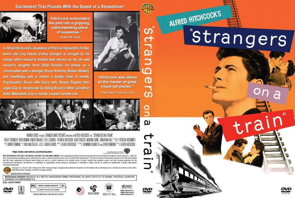Strangers on a Train (1951) R1 Custom DVD Cover & Label - DVDcover.Com
