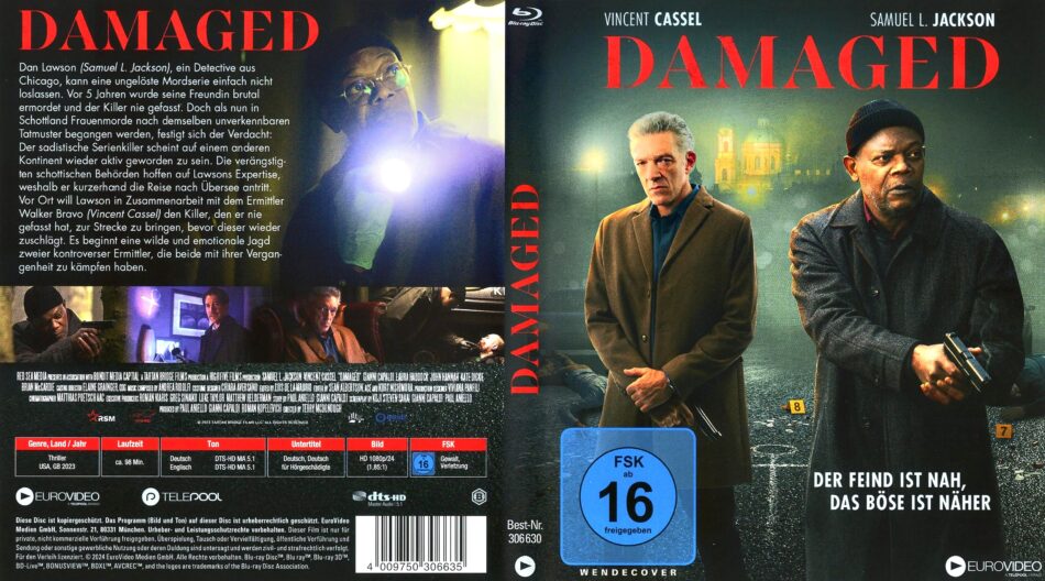 Damaged (2024) R1 Custom DVD Label - DVDcover.Com