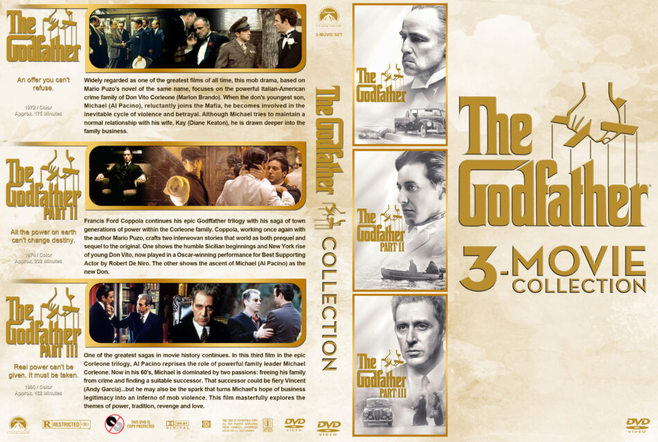 Godfather 3-Movie Collection, The R1 Custom DVD Cover - DVDcover.Com