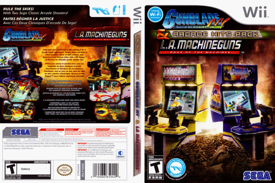 Arcade Hits Pack - Gunblade NY & LA Machineguns Wii Cover - DVDcover.Com