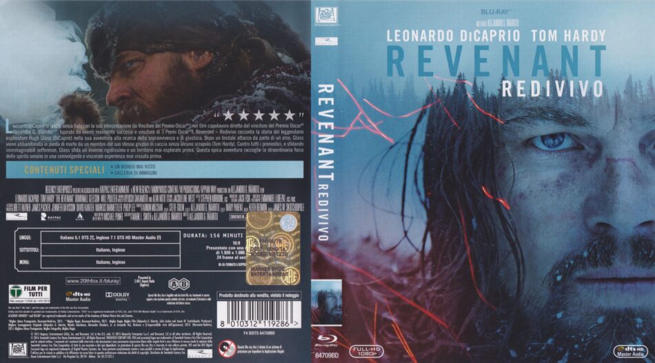 The Revenant - Redivivo Blu-Ray ITA Cover - DVDcover.Com