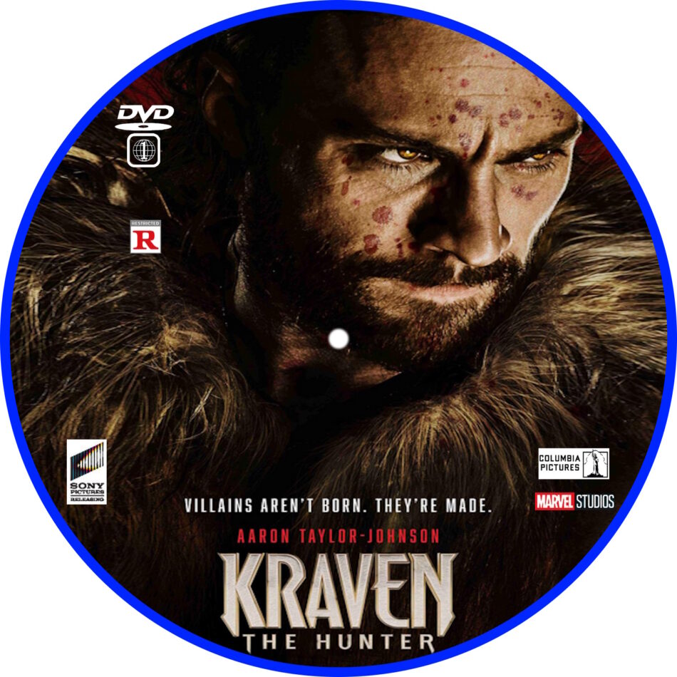 Kraven The Hunter (2024) R1 Custom DVD Label - DVDcover.Com