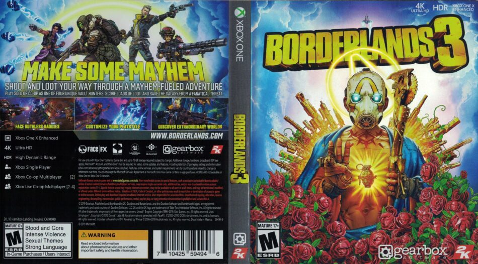 Borderlands 3 (2019) XBOX ONE NTSC retail cover - DVDcover.Com