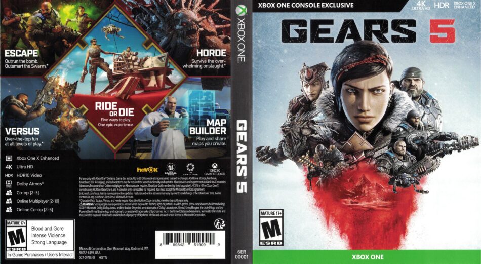 Gears 5 (2019) XBOX ONE NTSC retail cover - DVDcover.Com