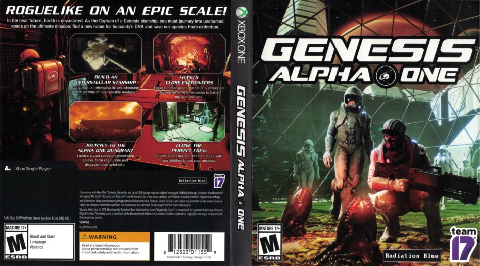 Genesis Alpha One (2018) XBOX ONE NTSC retail cover - DVDcover.Com