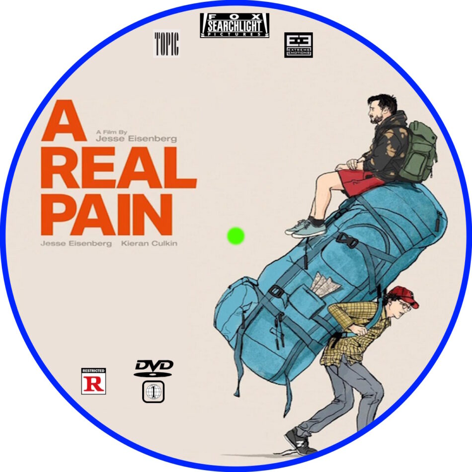 A Real Pain (2024) R1 Custom DVD Label - DVDcover.Com