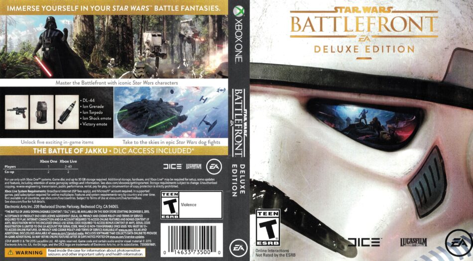 Star Wars Battlefront dvd cover (2015) XBOX ONE USA