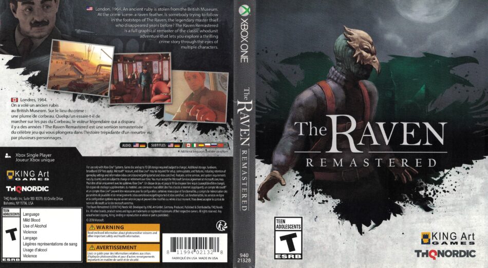 The Raven Remastered (2018) XBOX ONE NTSC retail cover - DVDcover.Com