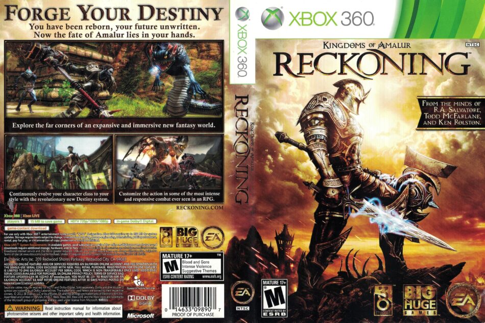 Kingdoms of Amalur: Reckoning (2011) XBOX 360 NTSC retail cover ...
