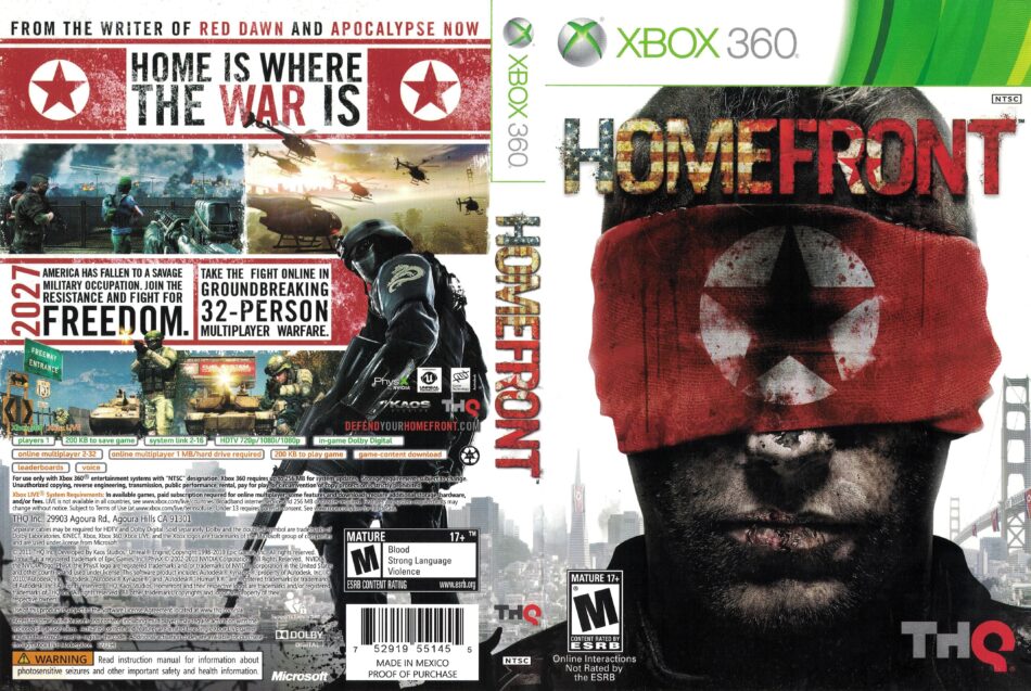 Homefront (2011) XBOX 360 NTSC retail cover - DVDcover.Com