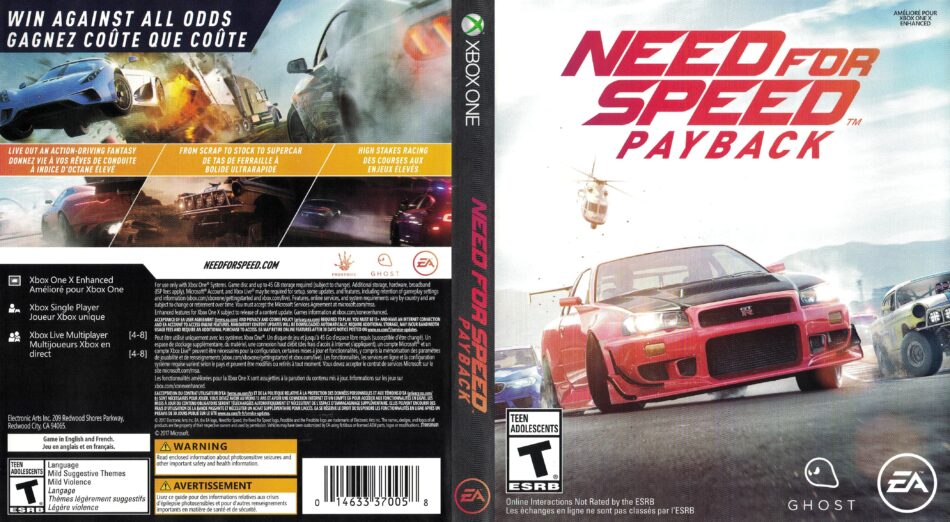 Need for Speed: Payback (2017) XBOX ONE NTSC retail cover - DVDcover.Com