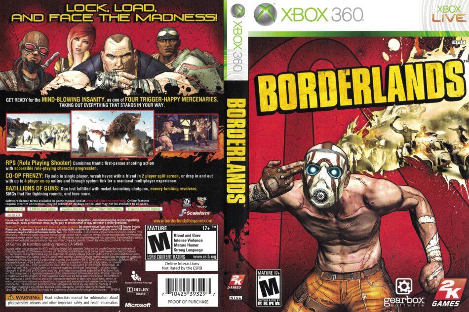Borderlands (2009) XBOX 360 NTSC retail cover - DVDcover.Com
