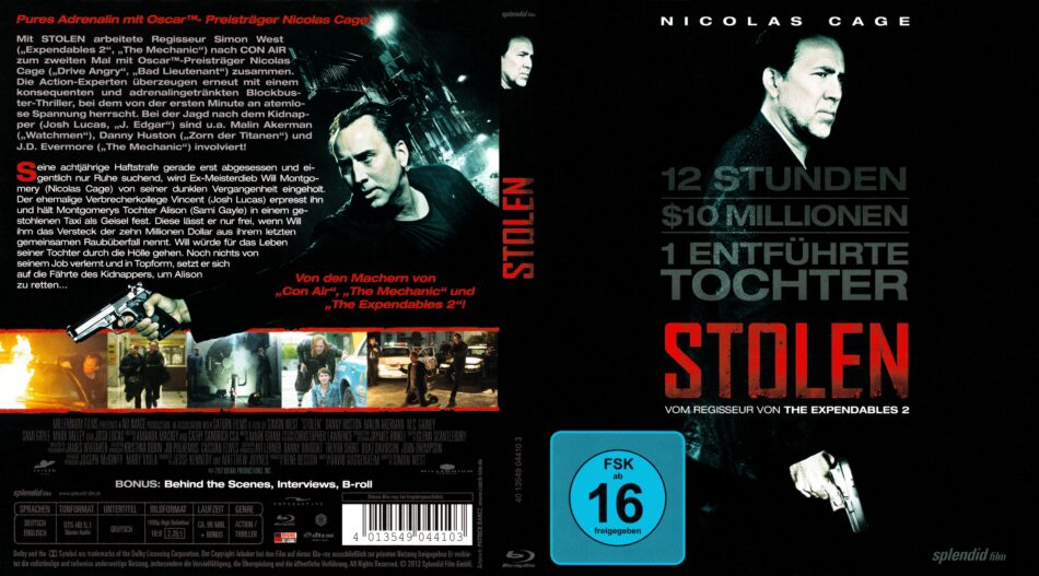Stolen DE Blu-Ray Cover & Label - DVDcover.Com