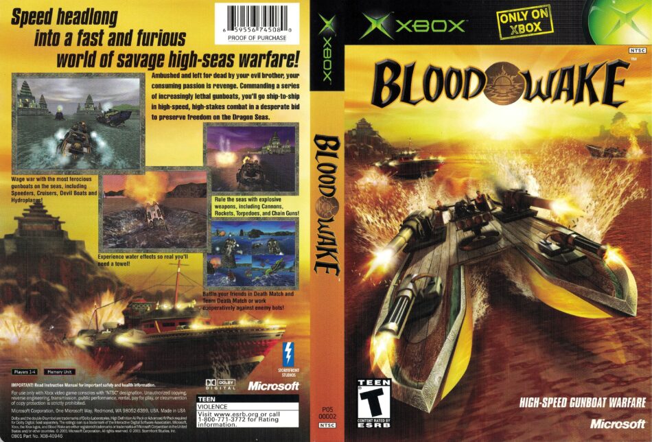 Blood Wake (2001) XBOX NTSC retail cover - DVDcover.Com