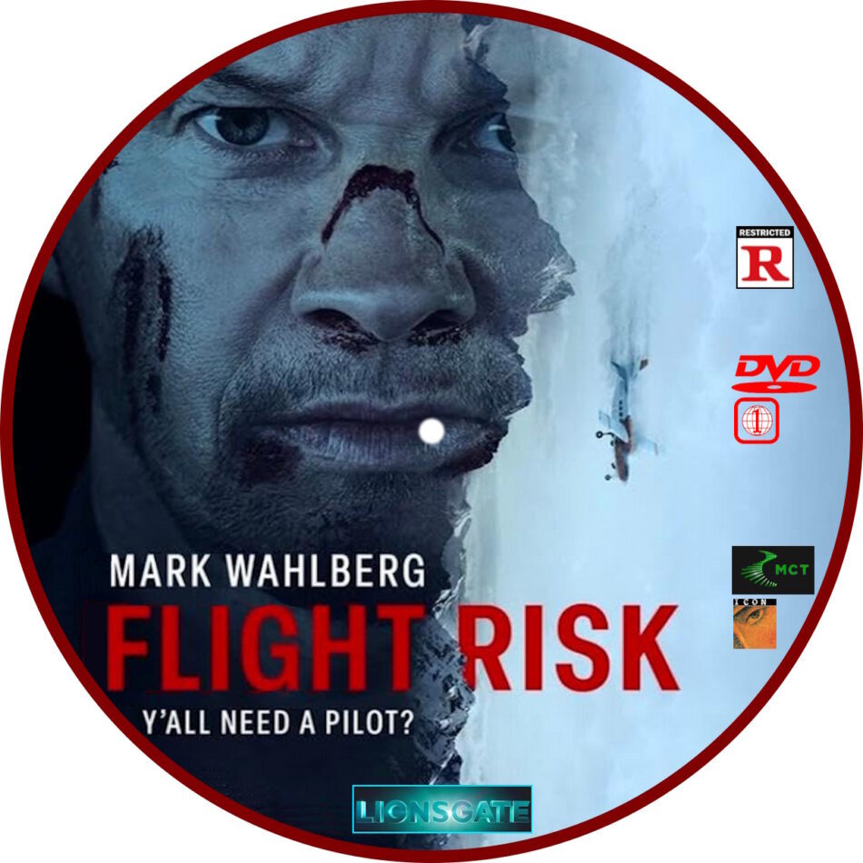 Flight Risk (2024) R1 Custom DVD Label - DVDcover.Com