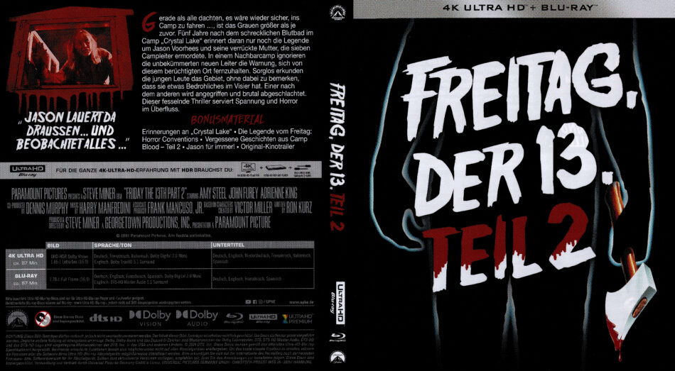 Freitag, der 13. Teil 2 (1981) DE 4K UHD Covers - DVDcover.Com
