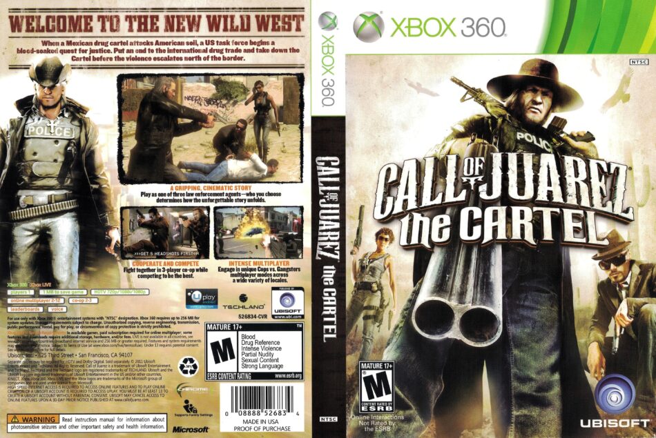 Call of Juarez: The Cartel (2011) XBOX 360 NTSC retail cover - DVDcover.Com