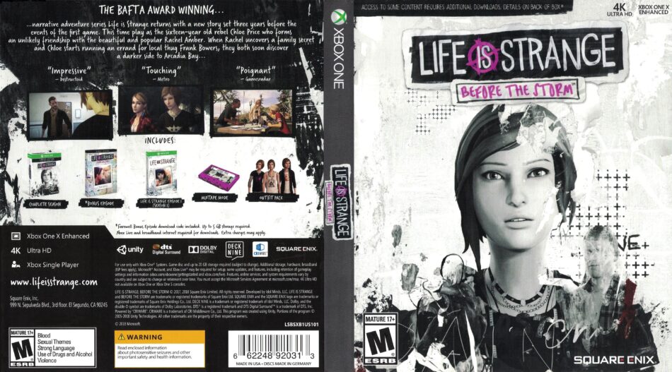 Life is Strange: Before the Storm (2018) XBOX ONE NTSC retail cover ...