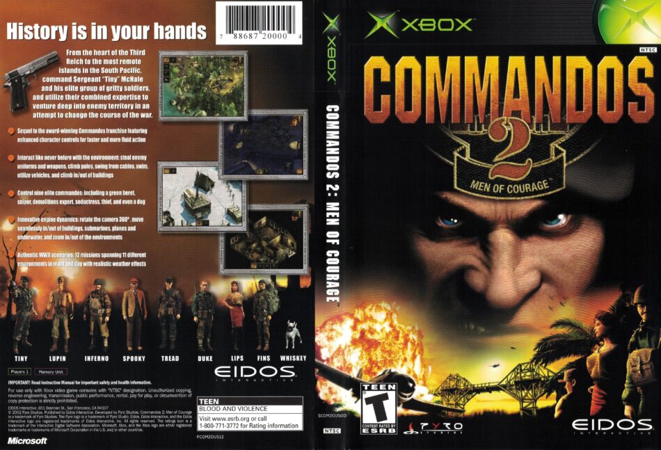 Commandos 2: Men of Courage (2002) XBOX NTSC retail cover - DVDcover.Com