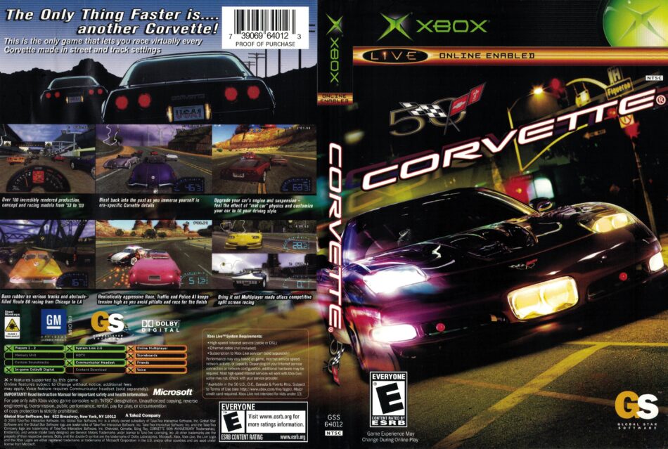 Corvette (2003) XBOX retail cover - DVDcover.Com