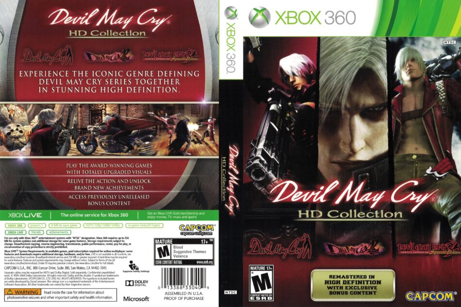 Devil May Cry HD Collection (2012) XBOX 360 NTSC retail cover ...