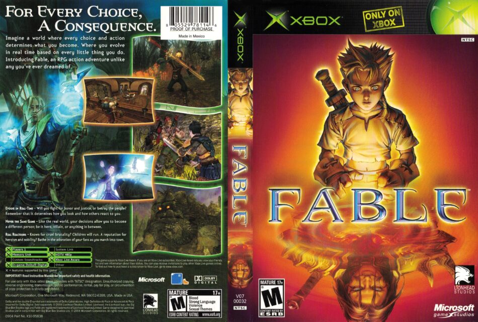 Fable (2004) XBOX NTSC retail cover - DVDcover.Com