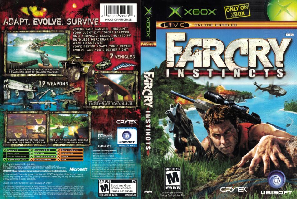 Far Cry Instincts (2005) XBOX NTSC retail cover - DVDcover.Com