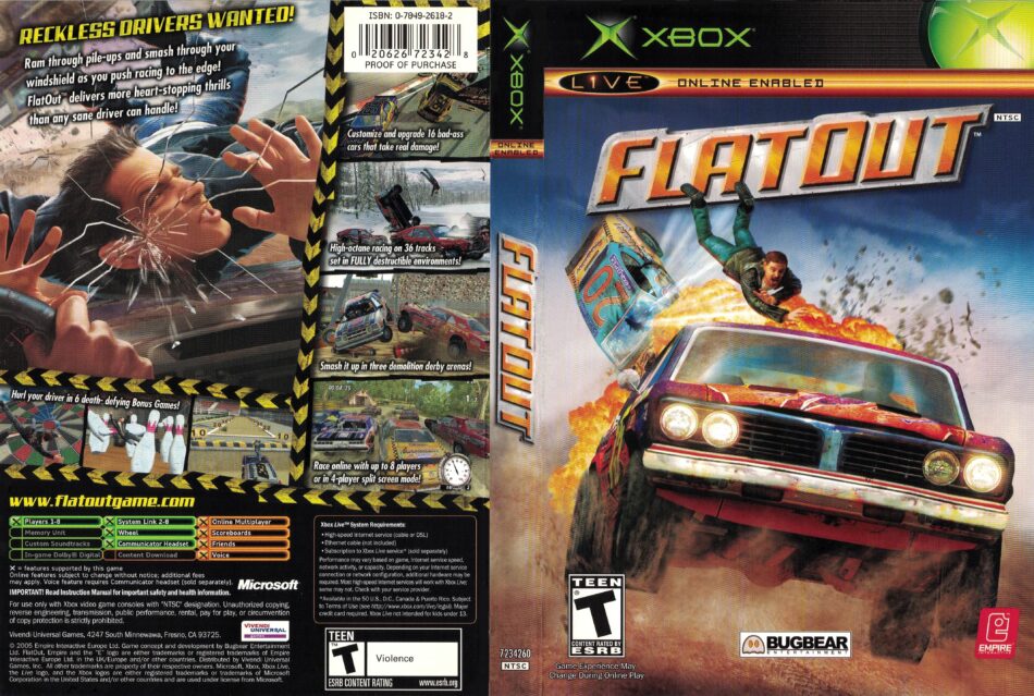 Flatout (2005) XBOX NTSC retail cover - DVDcover.Com
