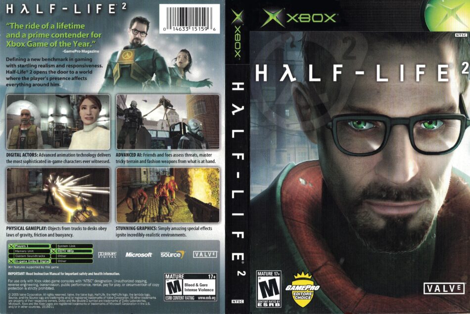 Half-Life 2 (2005) XBOX NTSC retail cover - DVDcover.Com