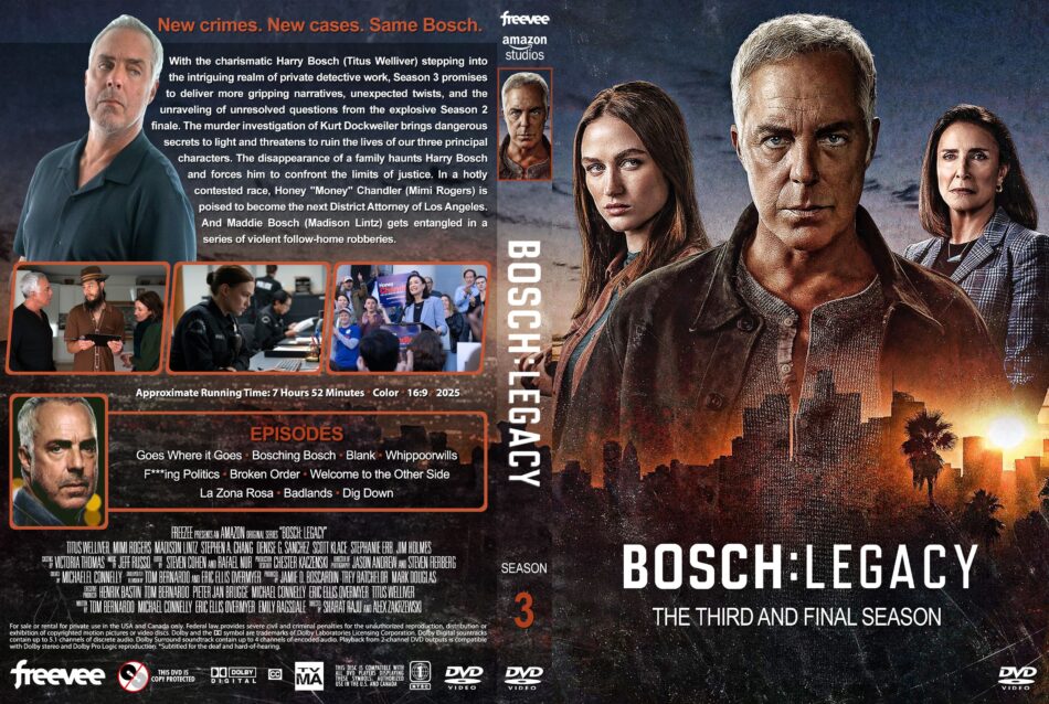 Bosch: Legacy - Season 3 R1 Custom DVD Cover & Labels - DVDcover.Com