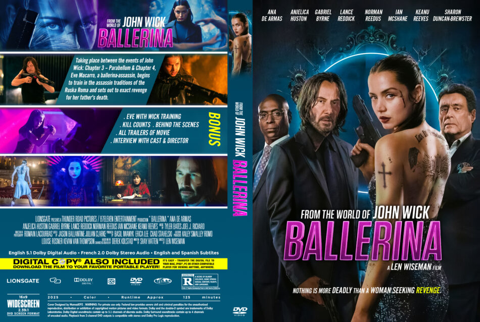 Ballerina (From the World of John Wick: Ballerina) R0 Custom DVD Cover - DVDcover.Com
