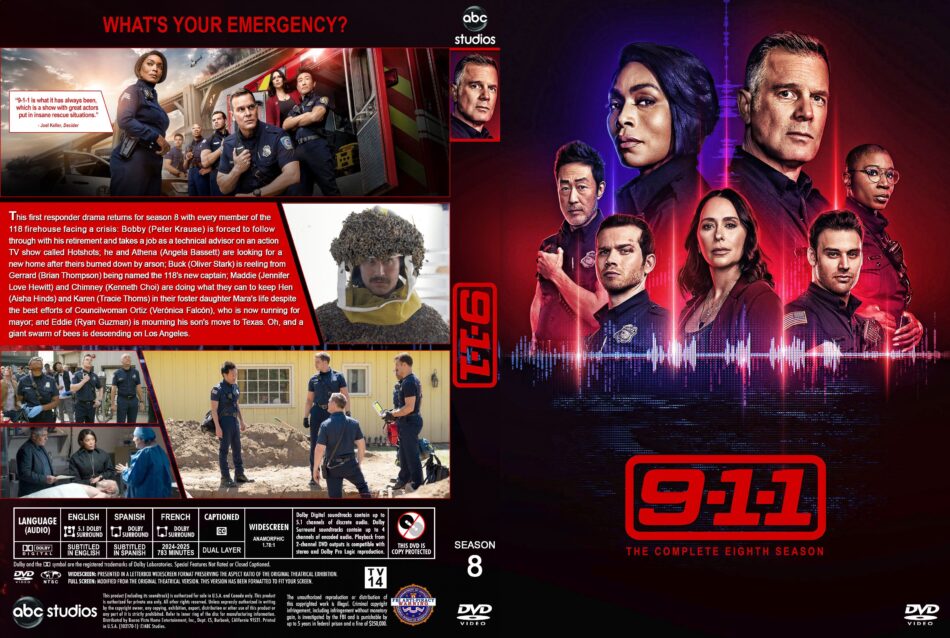 9-1-1 - Season 8 R1 Custom DVD Cover & Labels - DVDcover.Com