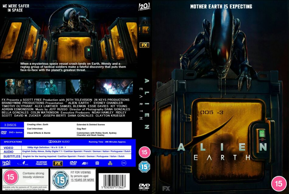 Alien: Earth (2025) Custom R2 UK DVD Cover and Labels - DVDcover.Com