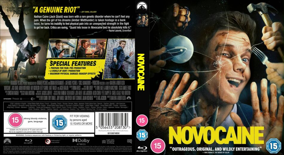 Novocaine (2025) R2 UK Custom DVD Cover and Label - DVDcover.Com