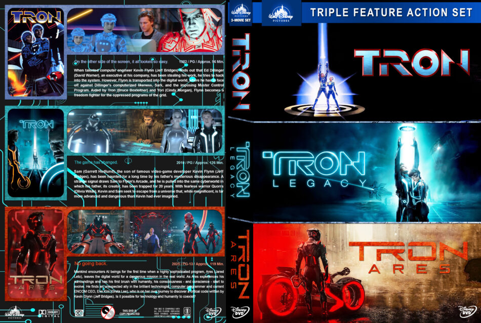 Tron Triple Feature R1 Custom DVD Cover - DVDcover.Com