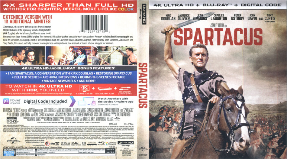 Spartacus 4K UHD Cover & Labels - DVDcover.Com