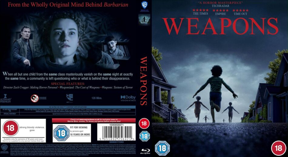 Weapons (2025) R2 UK Blu-Ray Cover and Label - DVDcover.Com