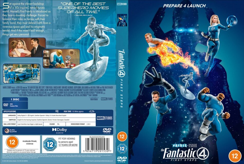 Fantastic 4- First Steps (2025) R2 UK DVD Cover and Label - DVDcover.Com