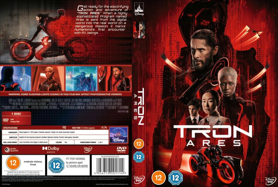 Tron Ares (2025) R2 UK DVD Cover and Labels - DVDcover.Com
