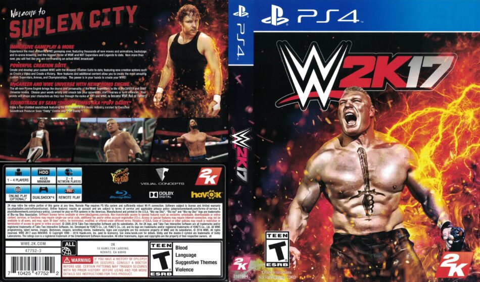 W2K17 (2016) PS4 NTSC retail cover - DVDcover.Com